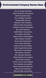 800+ Environmental Company Names for Earth-Wise Pioneers