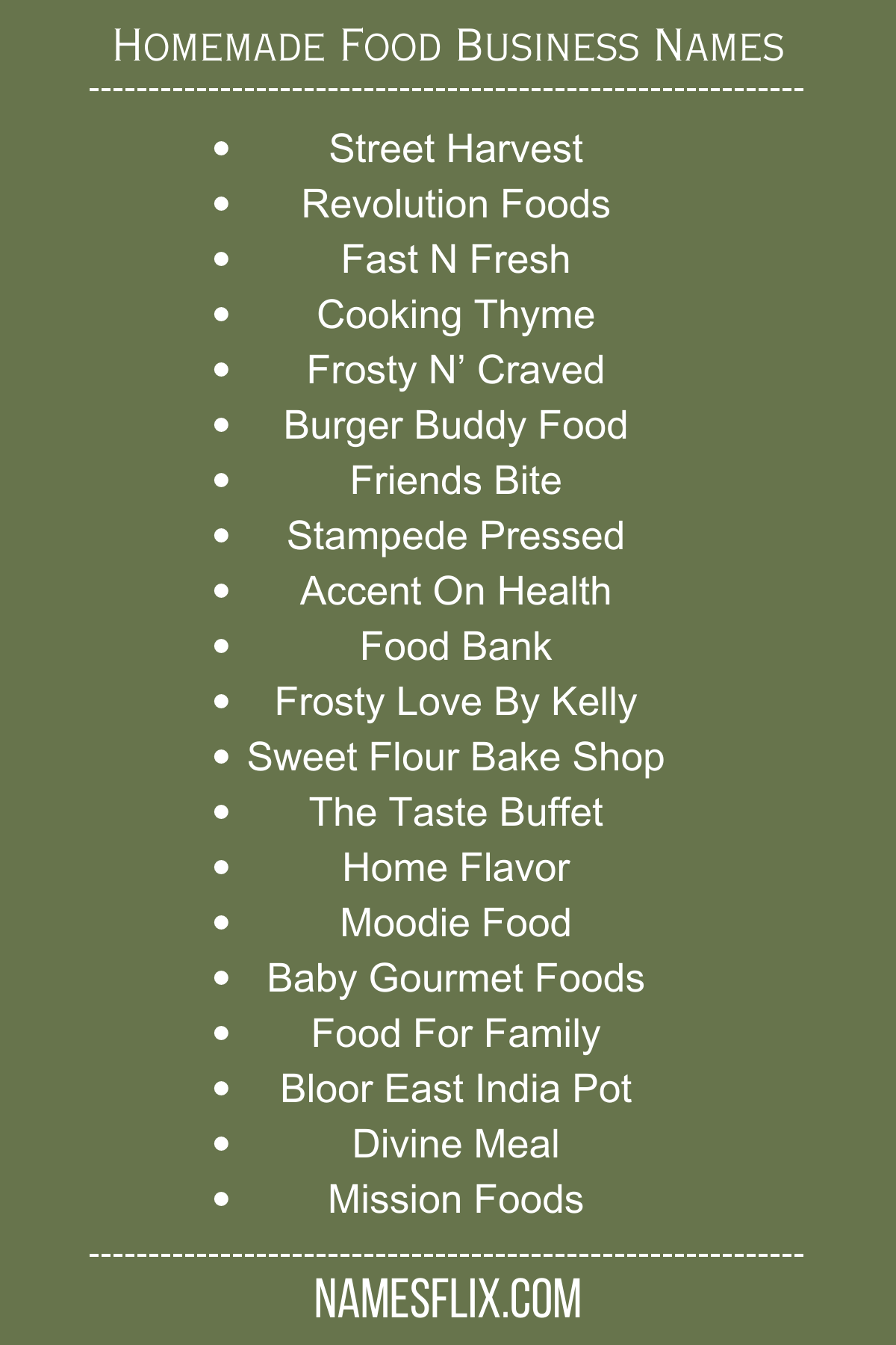850+Stunning Homemade Food Business Names For Savor