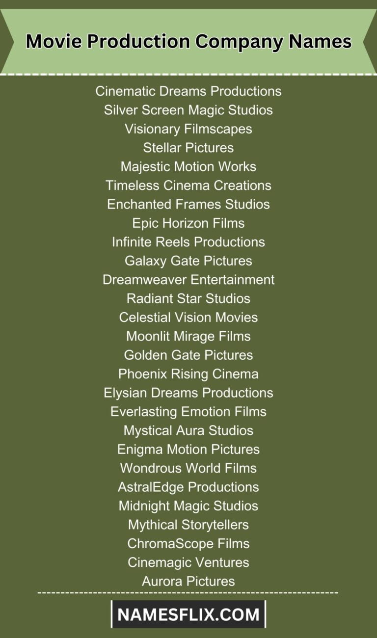 850+ Best Film Production Company Name Suggestions