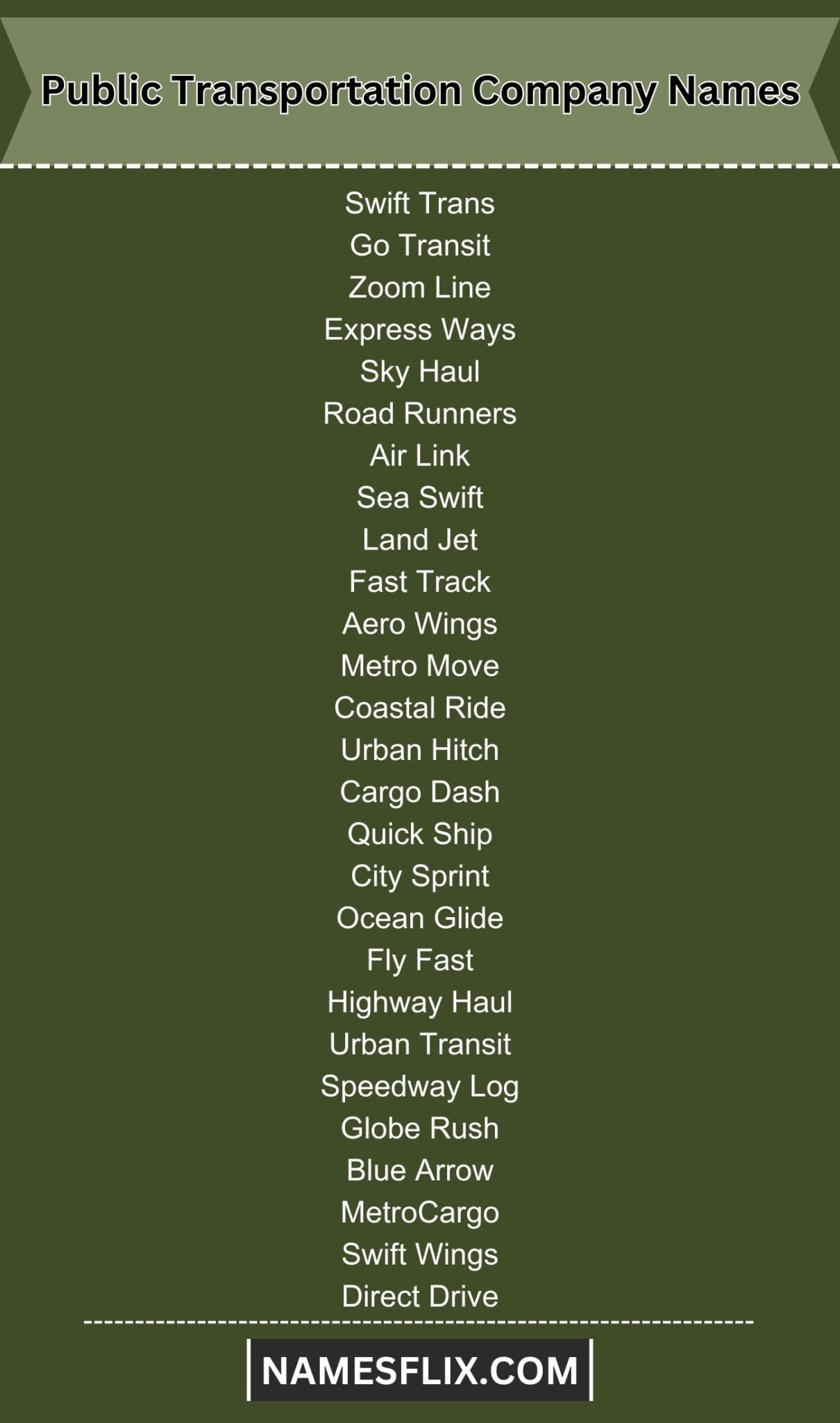 1300+ Transportation Company Names for Starters