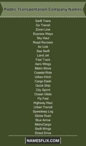1300+ Transportation Company Names for Starters