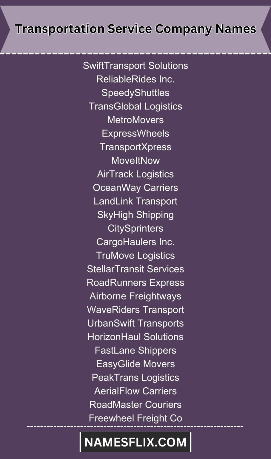 1300+ Transportation Company Names for Starters