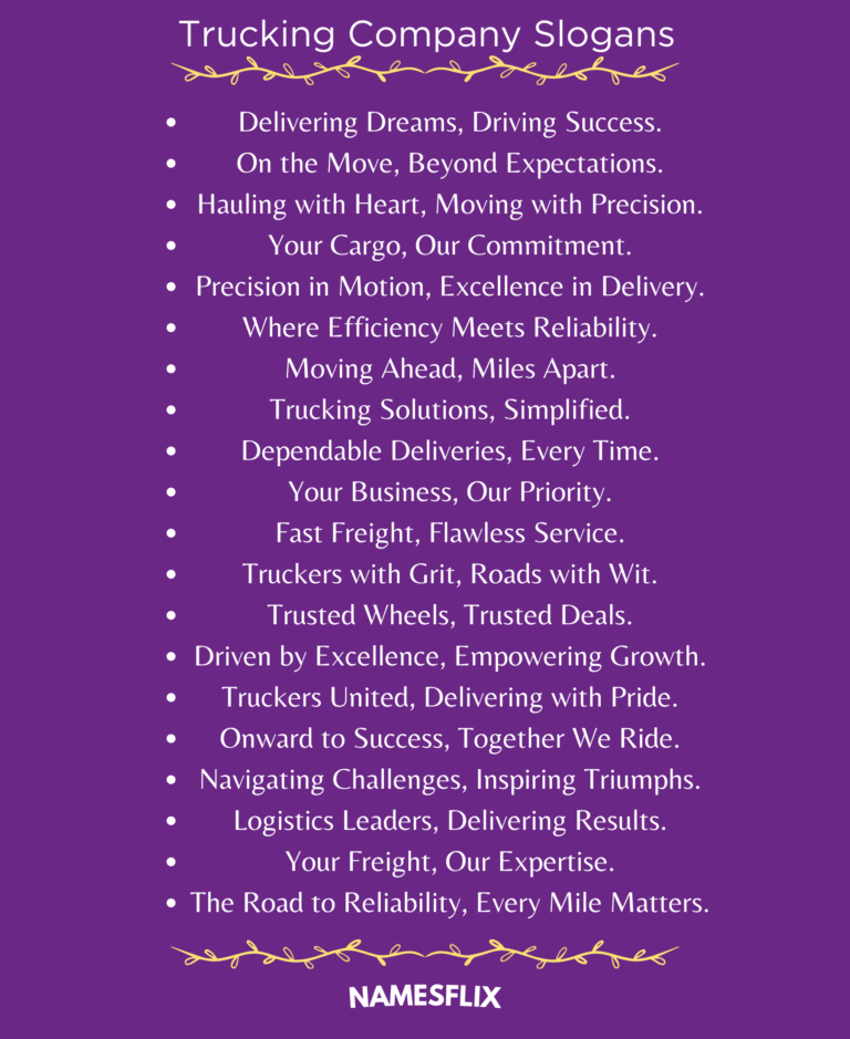 435+ Trucking Company Slogans: Driving Your Business Forward!