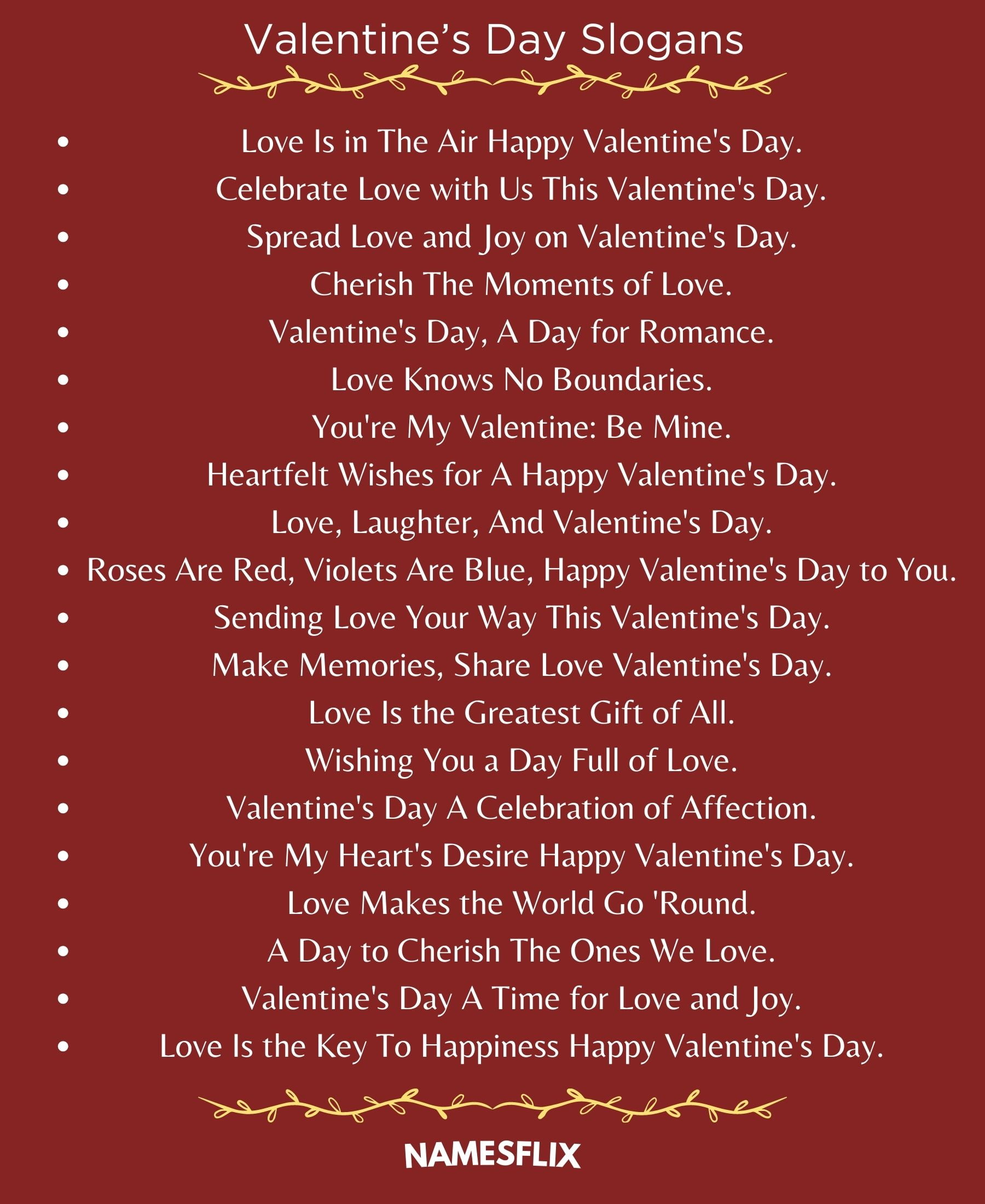 660+ Valentine's Day Slogans to Express Your Affectionate Spirit