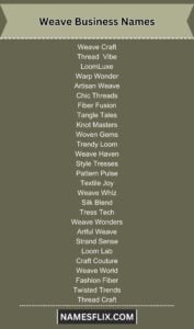 750+ Best Weave Business Names You'll Enjoy