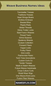 750+ Best Weave Business Names You'll Enjoy