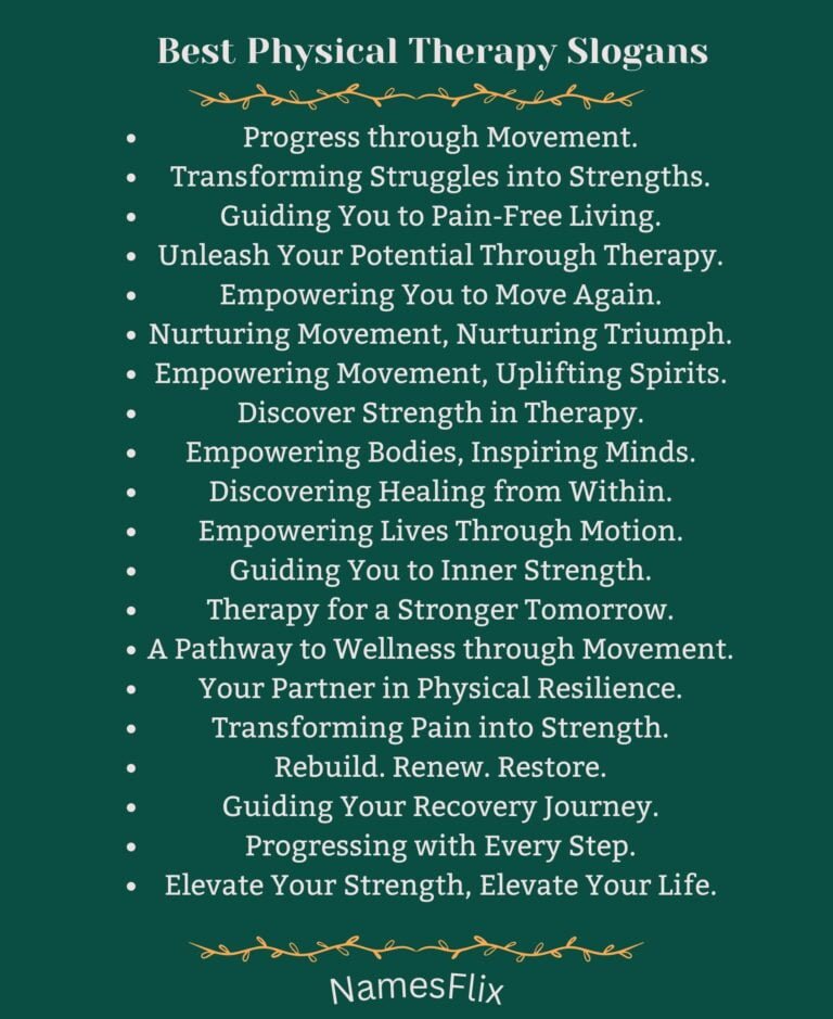 545+ Attractive Physical Therapy Slogans And Saying