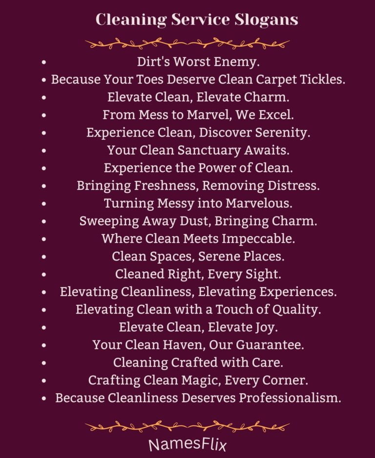 660+ Cool Cleaning Service Slogans & Taglines