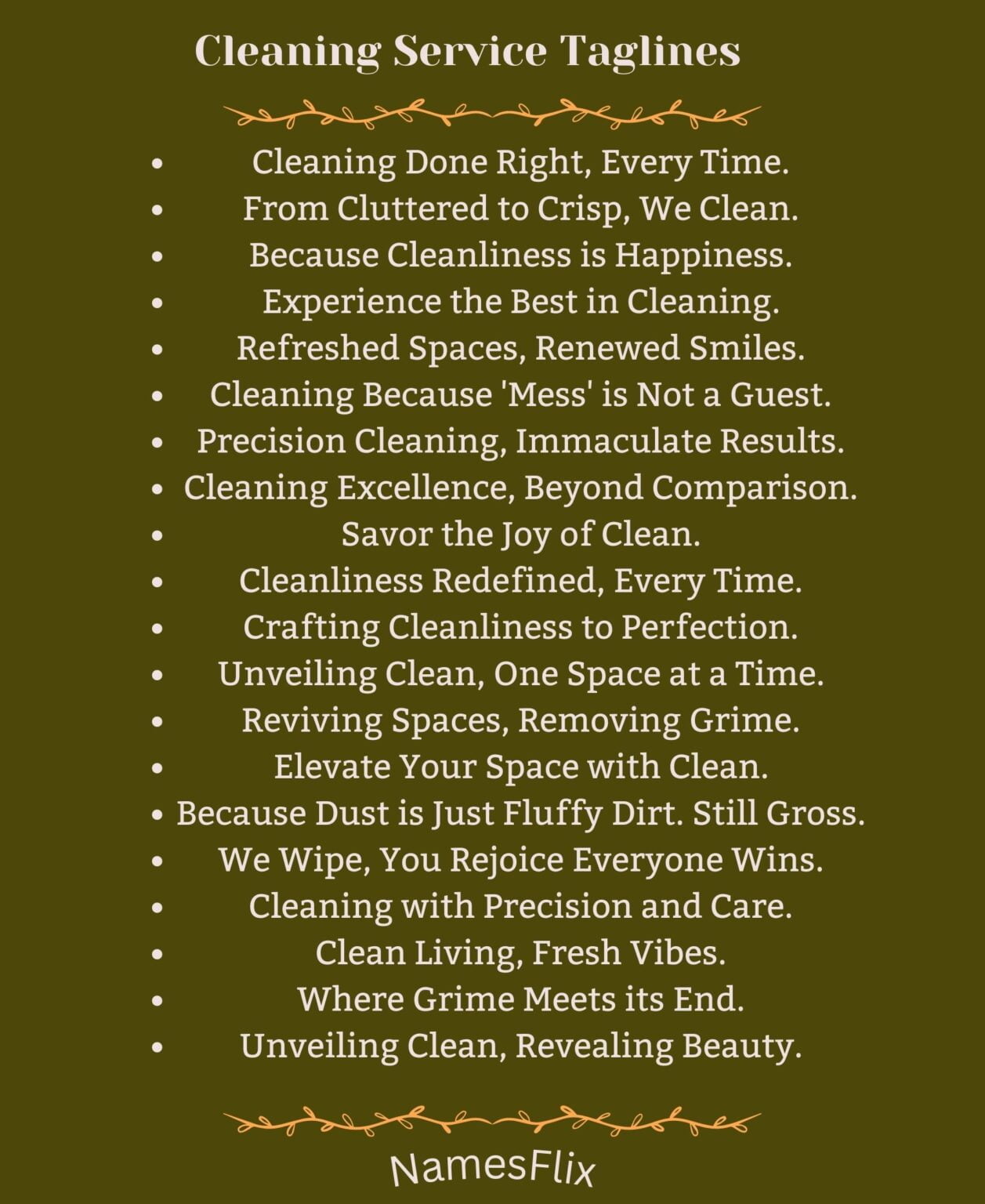 660+ Cool Cleaning Service Slogans & Taglines