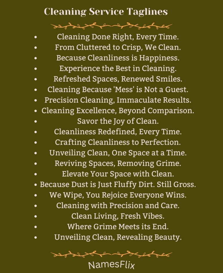 660+ Cool Cleaning Service Slogans & Taglines
