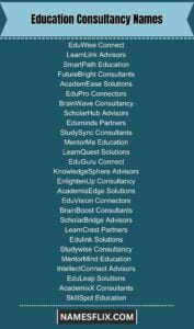 750+ Education Consultancy Names Tailored for Success