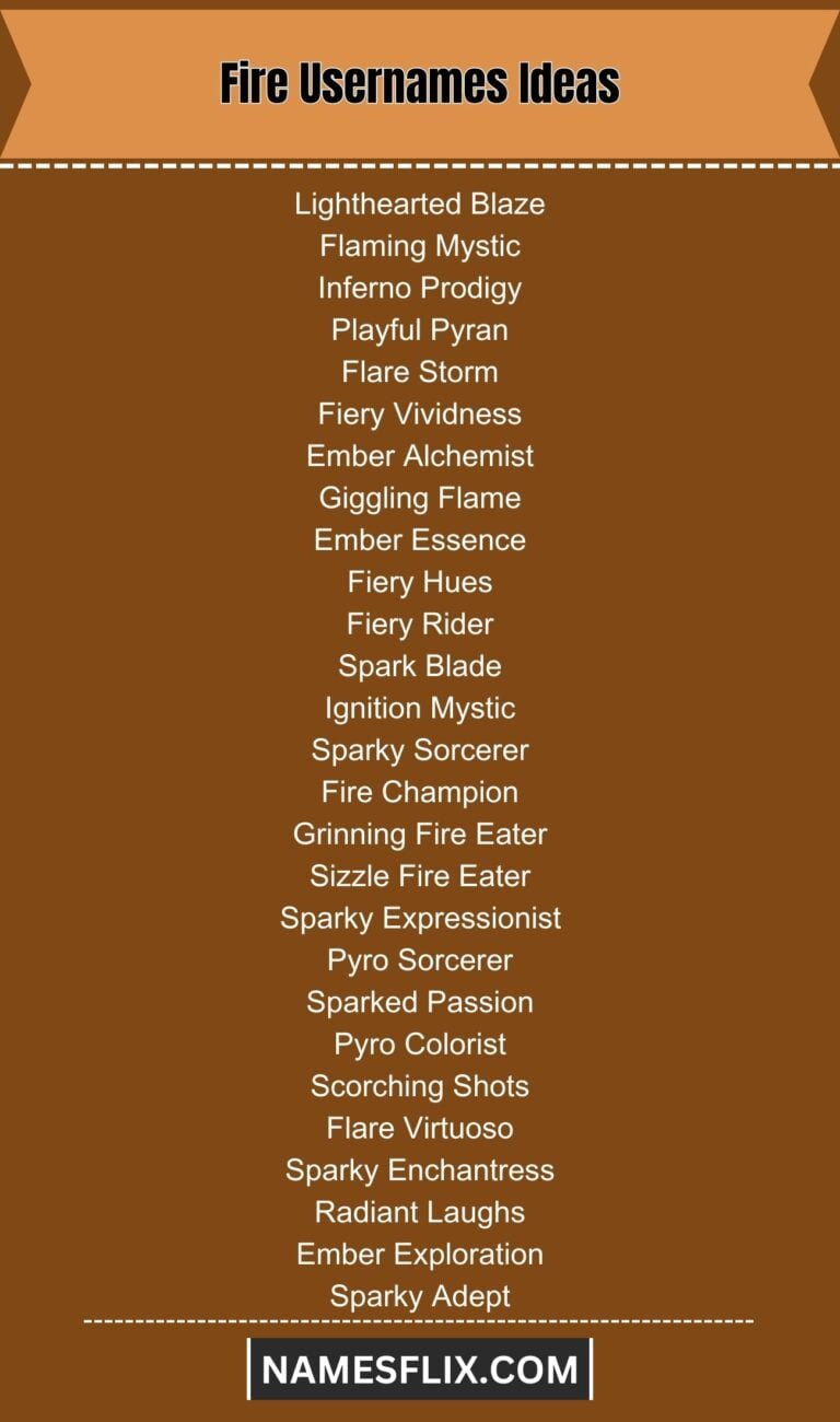 Fire Usernames: 700+ Catchy & Artistic Username Ideas