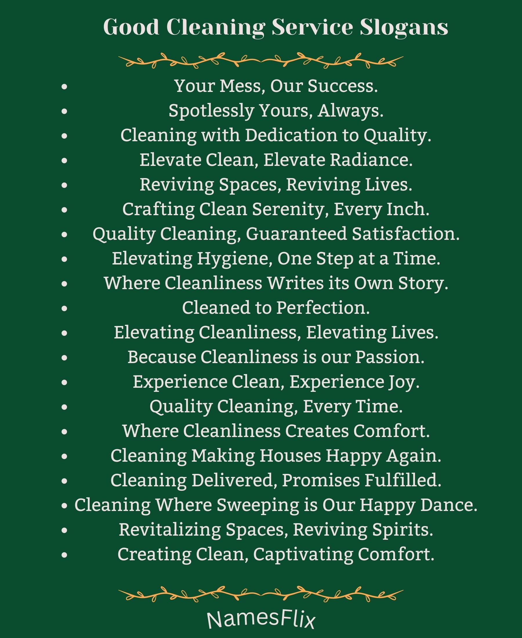 660+ Cool Cleaning Service Slogans & Taglines