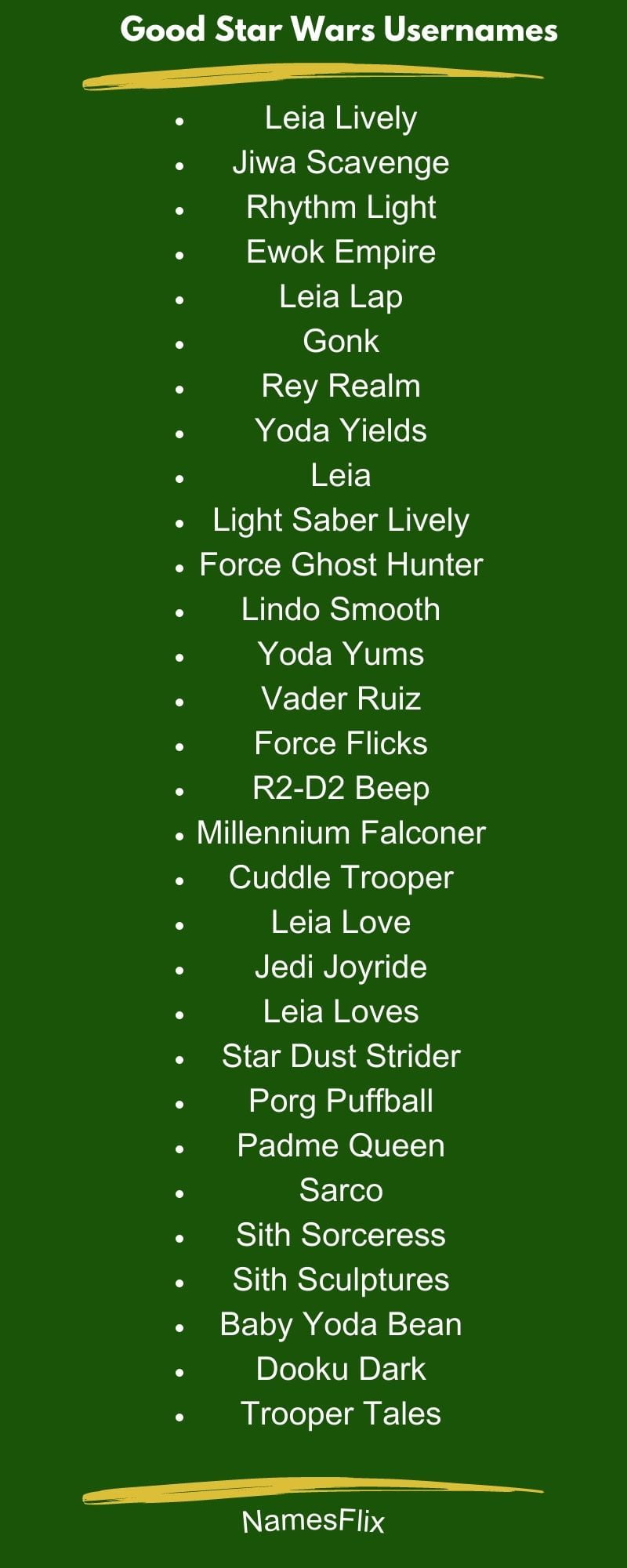 620+ Star Wars Usernames