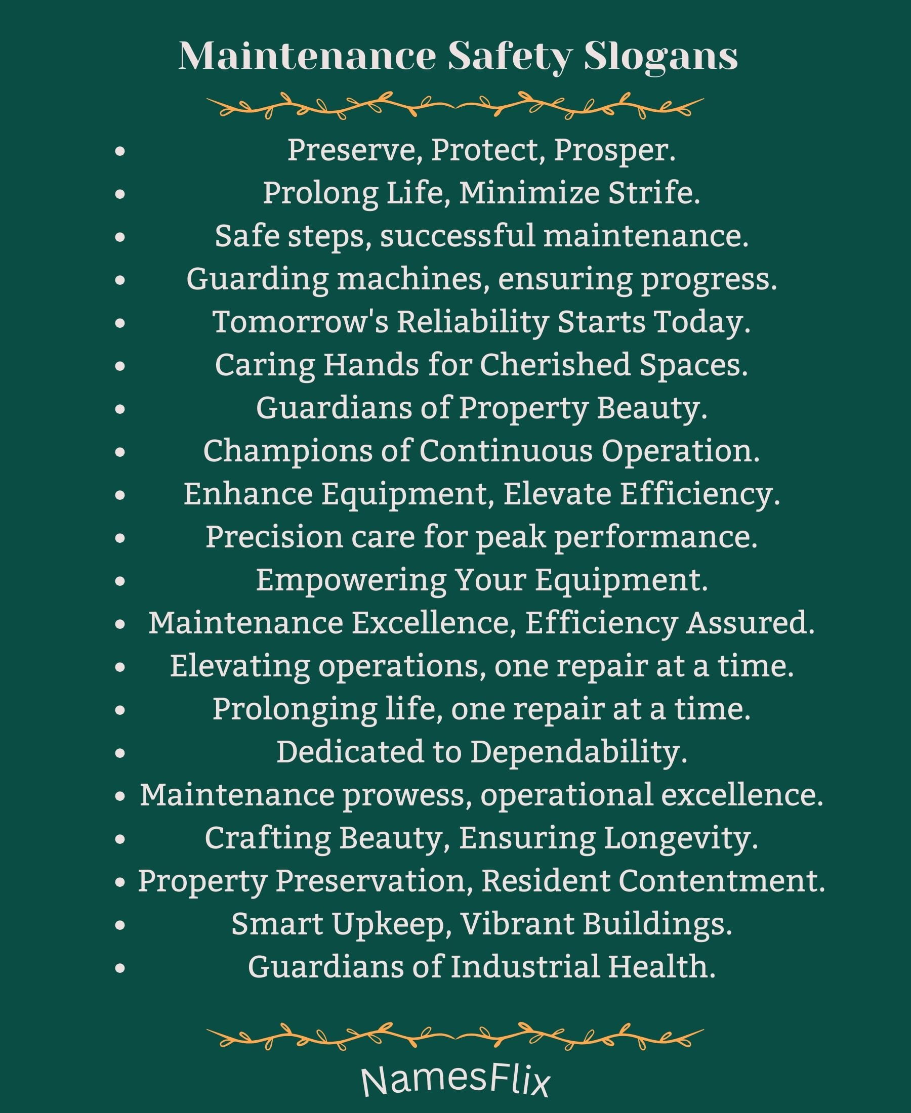 Maintenance Slogans: 630+ Creative Ideas to Keep On Track