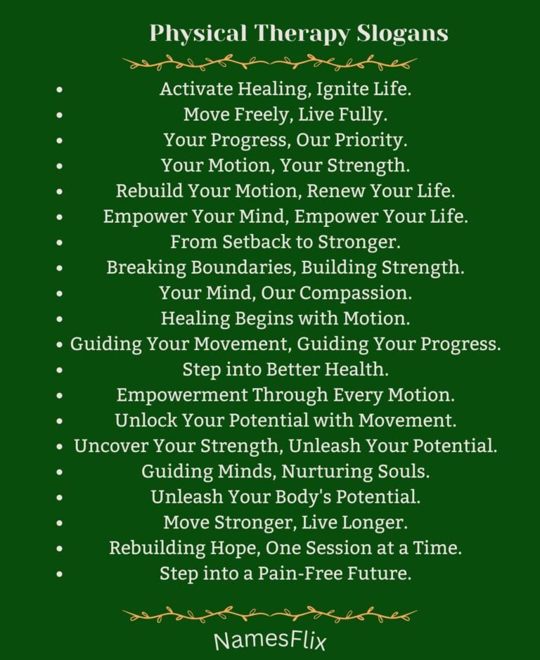 545+ Attractive Physical Therapy Slogans And Saying