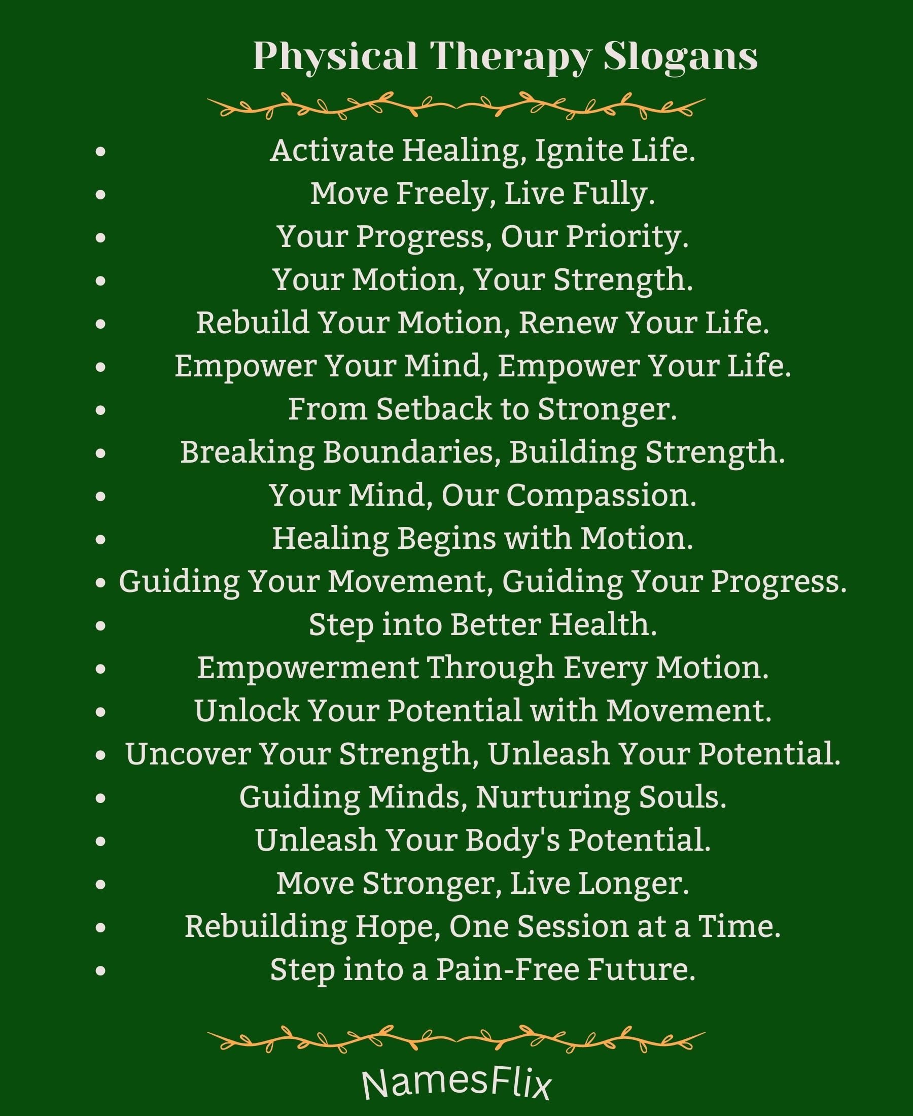 545+ Attractive Physical Therapy Slogans And Saying