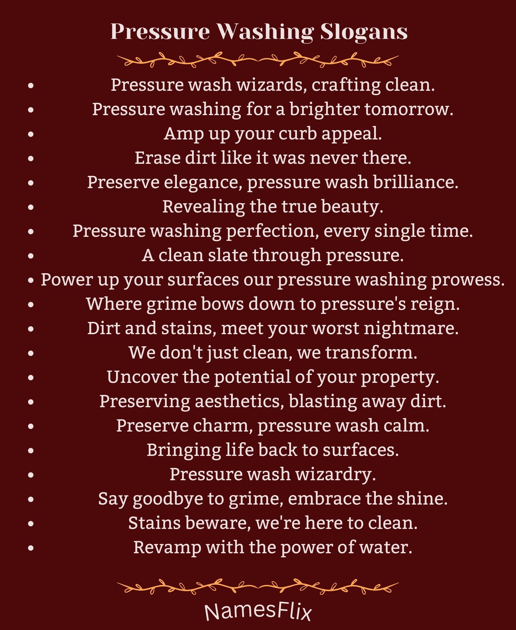 845+ Pressure Washing Slogans that Wash Away Worries