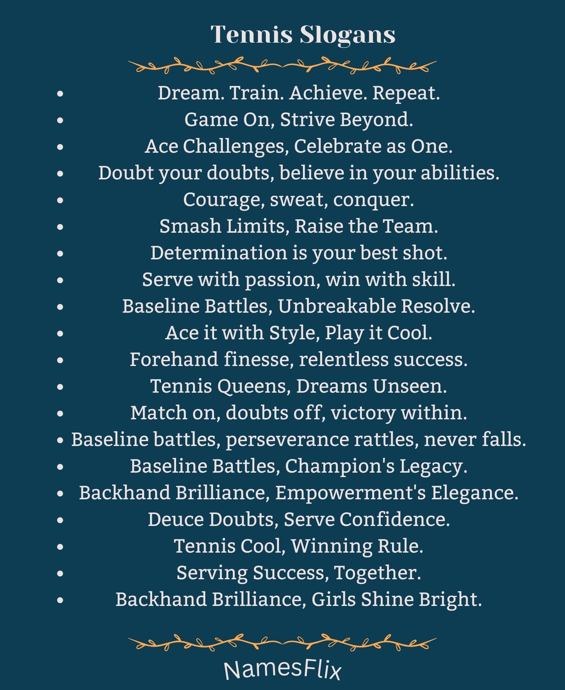 700+ Tennis Slogans to Smash the Competition with Winning