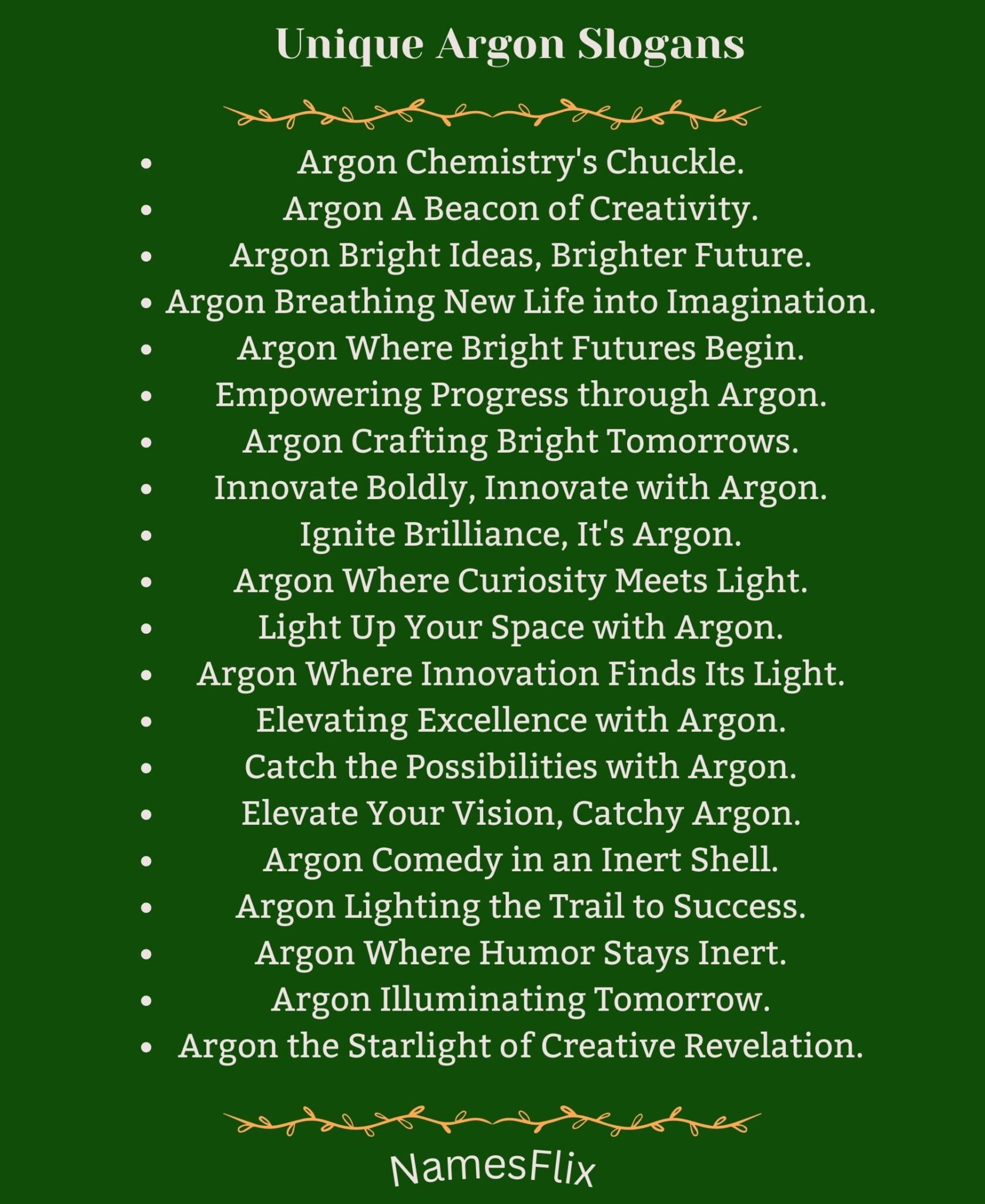 525+ Best Argon Slogans to Unveil the Power of Element