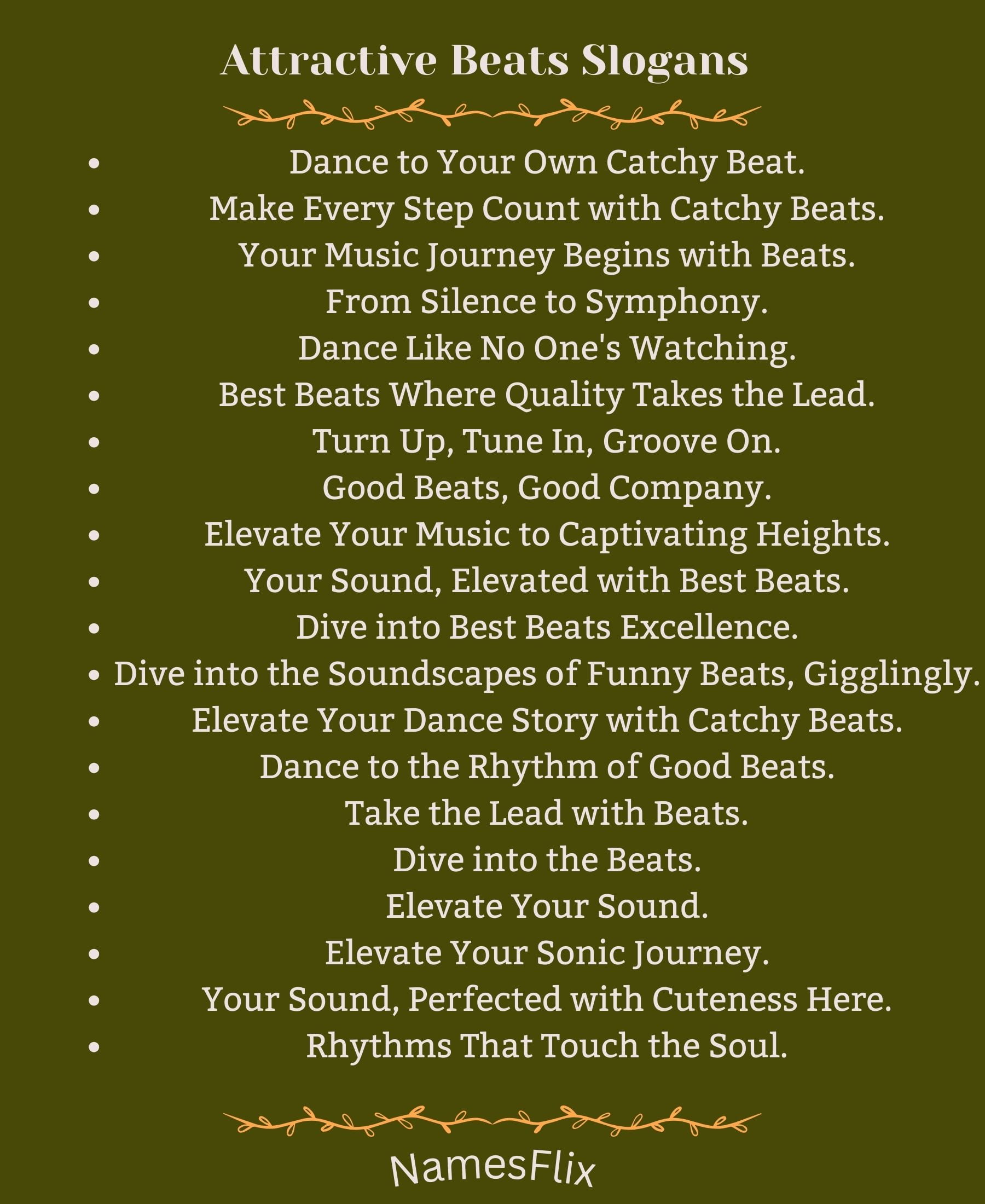 540+ Cool Beats Slogans and Taglines Ideas