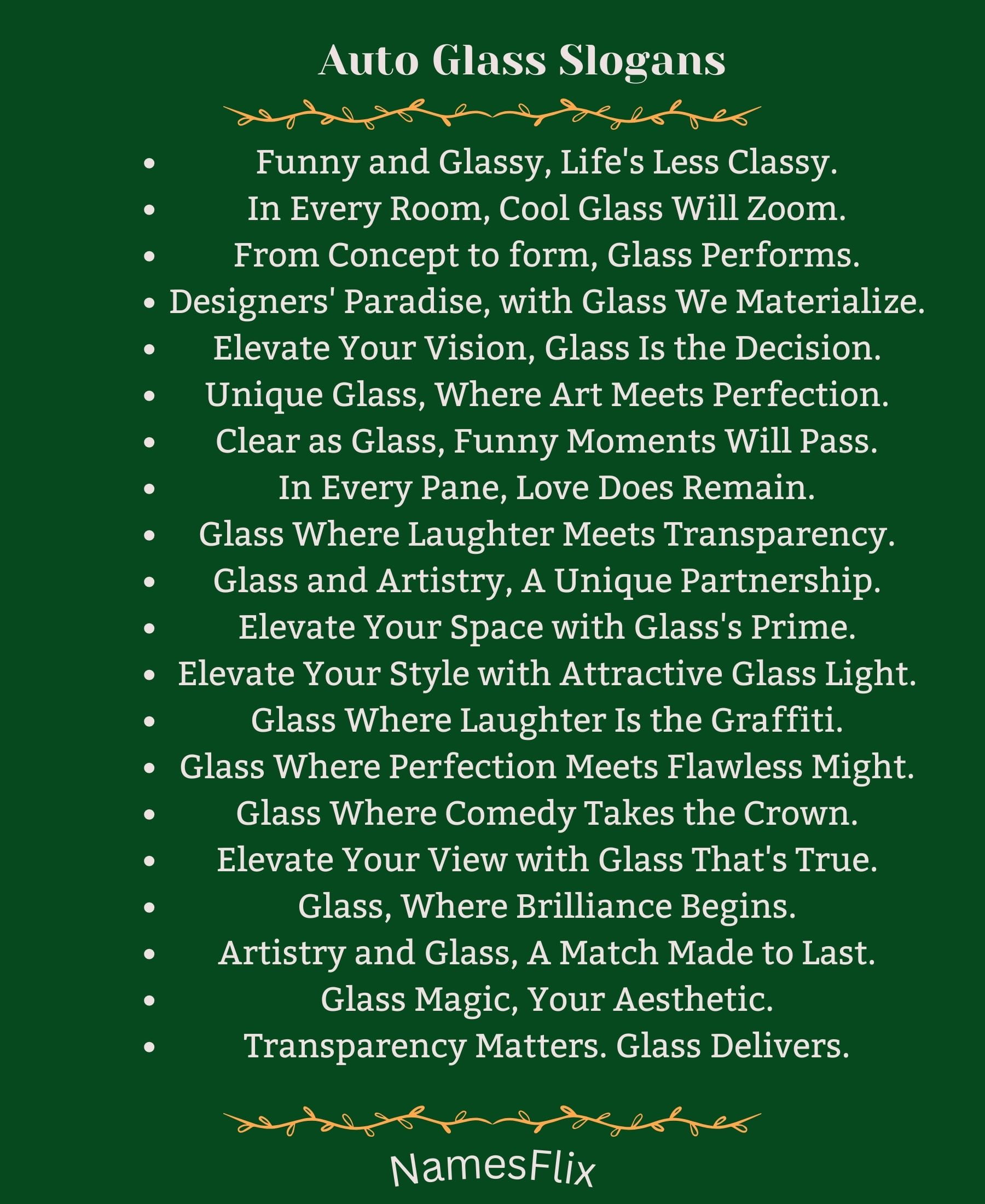 610+ Glass Slogans & Phrases for a Sparkling Image