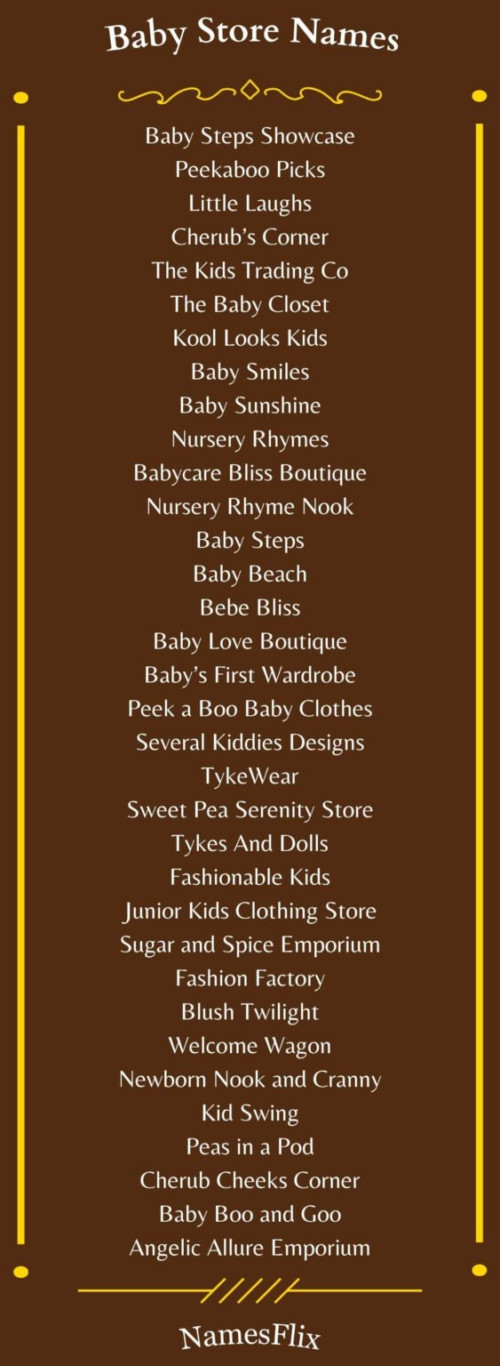 1100+ Cute Baby Shop Names Ideas and Suggestions