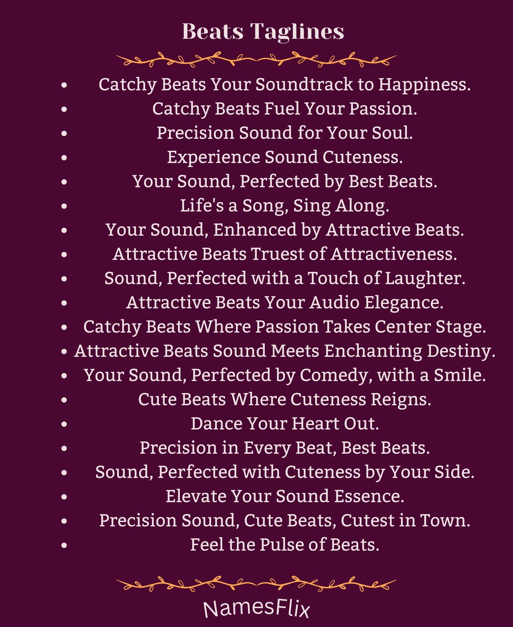 540+ Cool Beats Slogans and Taglines Ideas