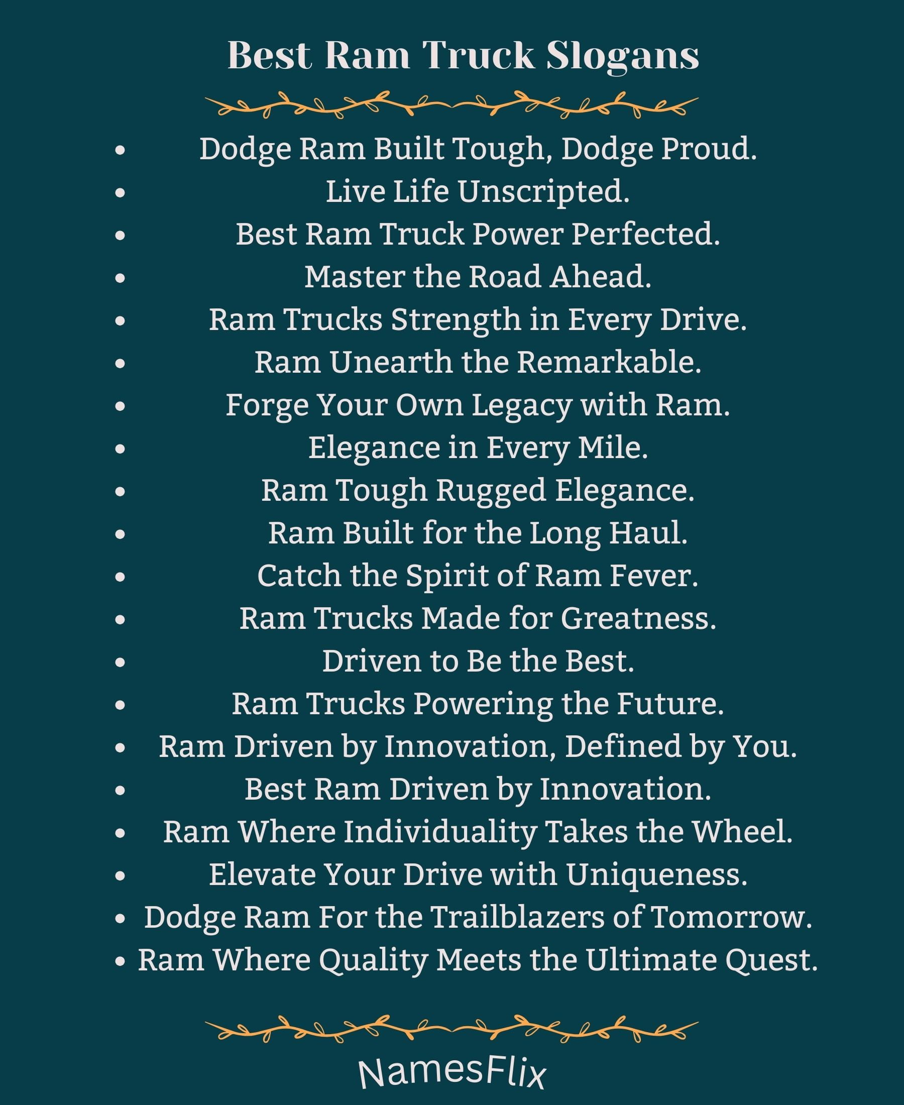 530+ Catchy Dodge Ram Slogans That Rev Up Your Truck's Roar