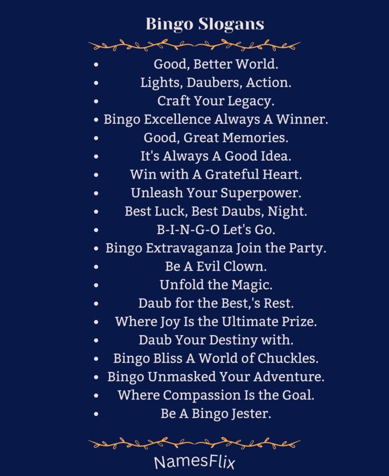 620+ Catchy Bingo Slogans, Sayings and Taglines Ideas
