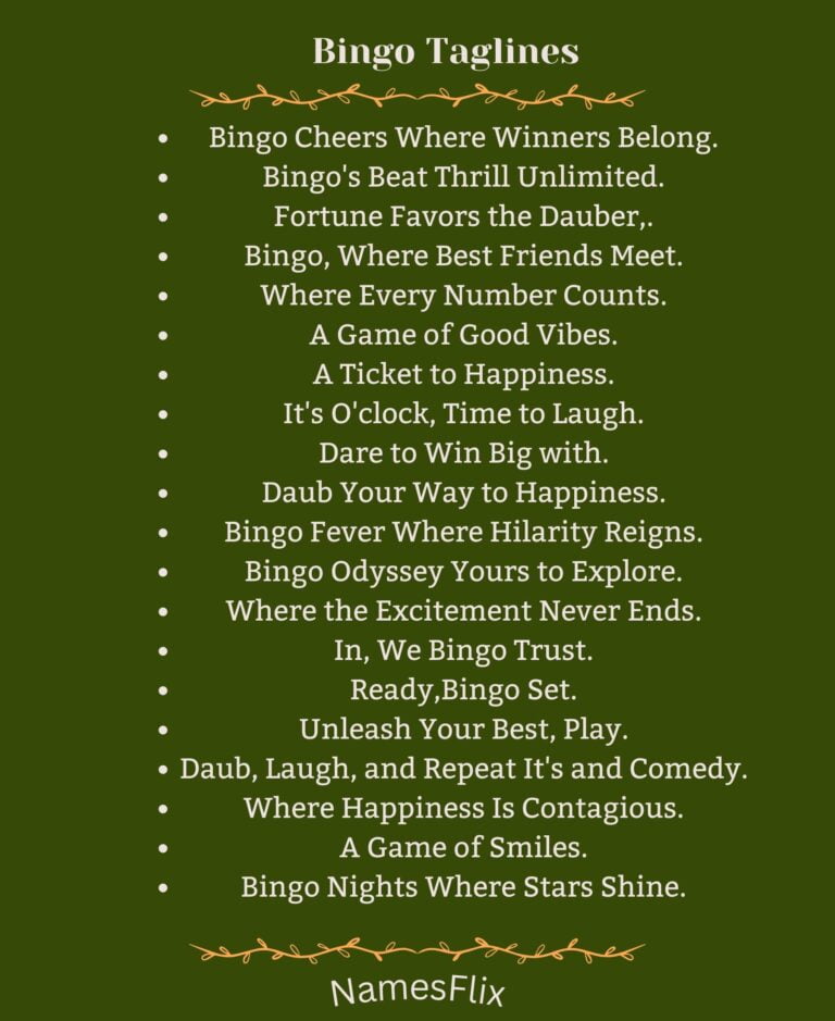 620+ Catchy Bingo Slogans, Sayings and Taglines Ideas