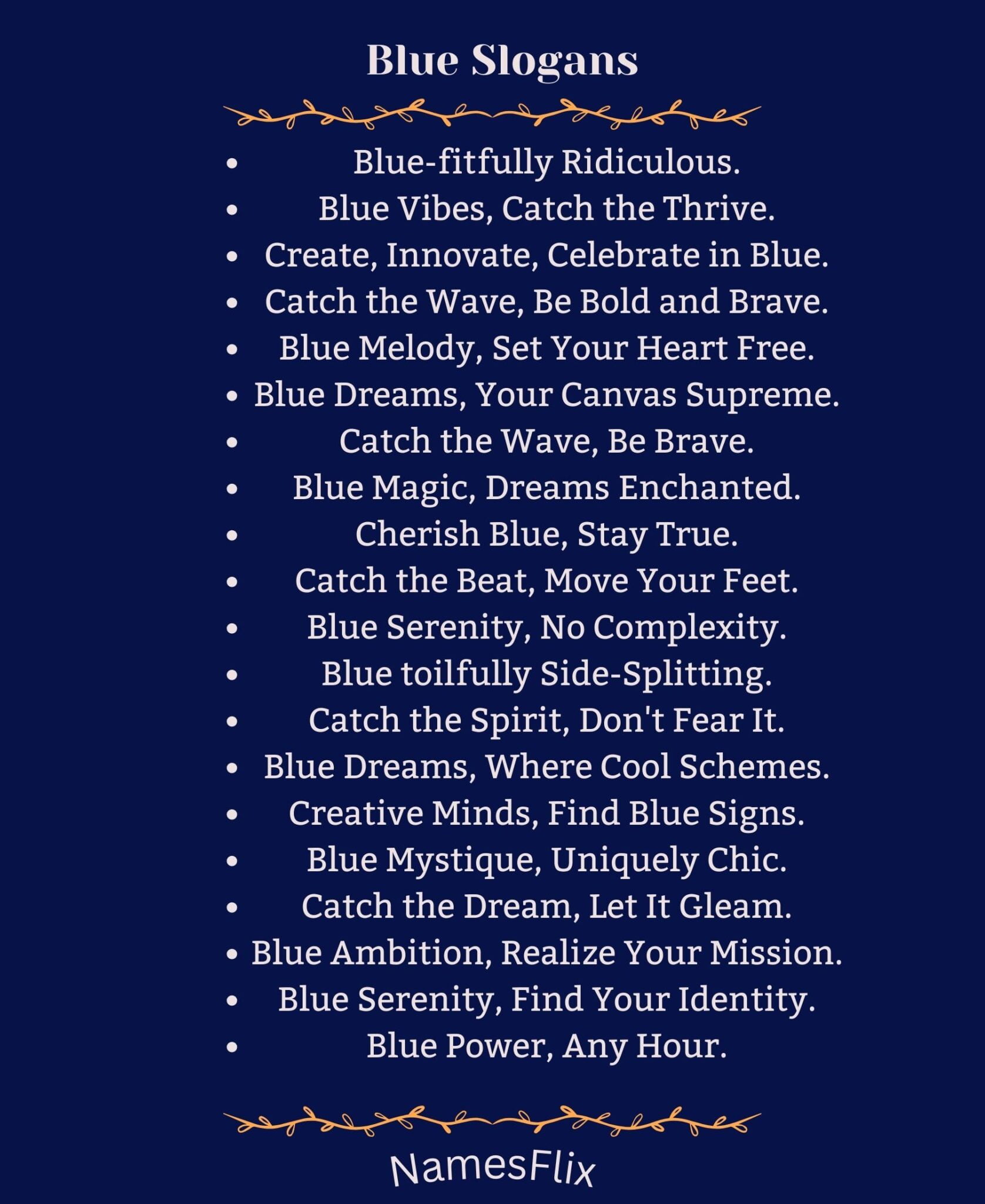 660+ Creative Blue Slogans, Phrases and Taglines