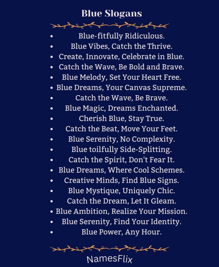 660+ Creative Blue Slogans, Phrases and Taglines