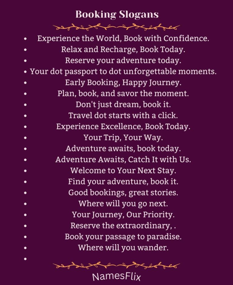 530+ Catchy Booking Slogans, Taglines and Phrases