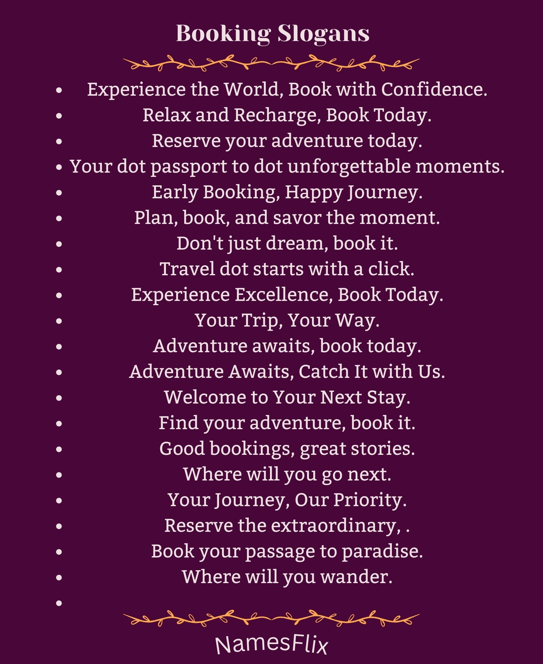 530+ Catchy Booking Slogans, Taglines and Phrases