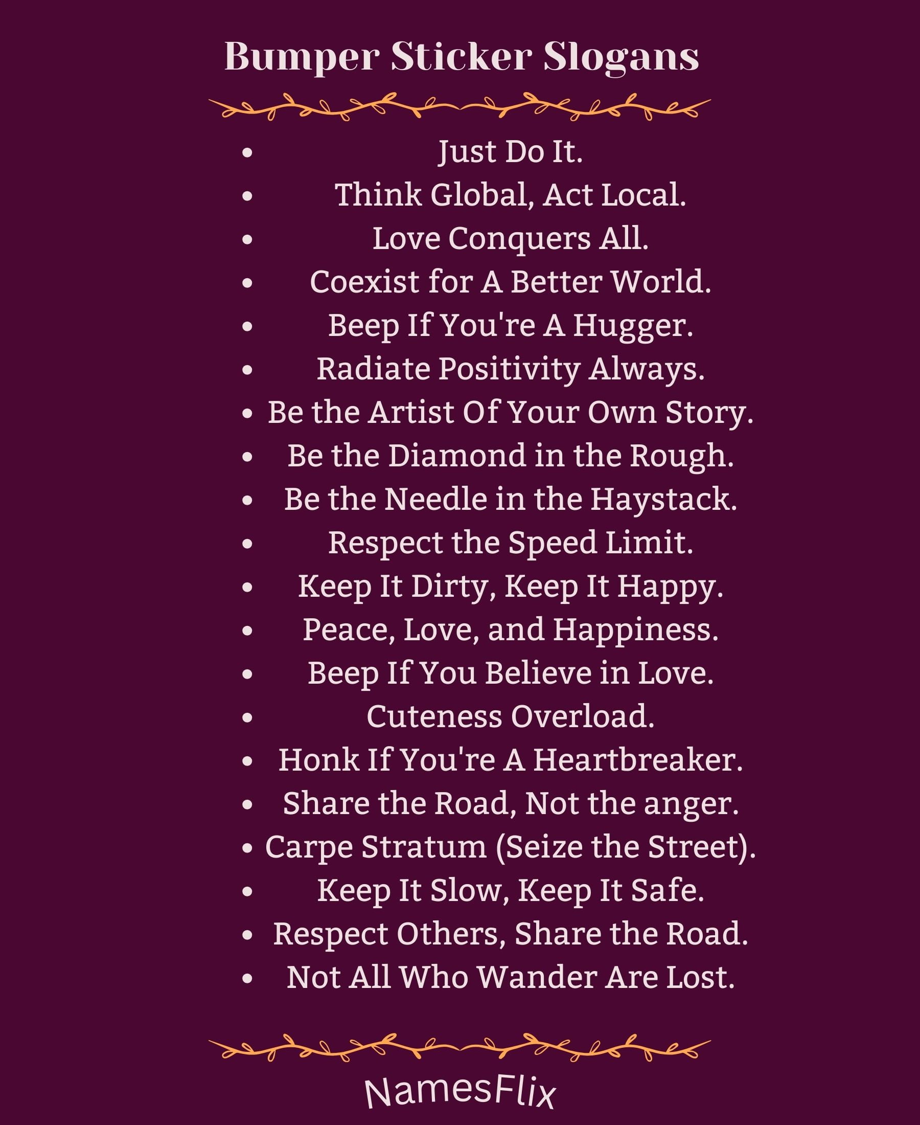 700+ Bumper Sticker Slogans, Phrases and Taglines