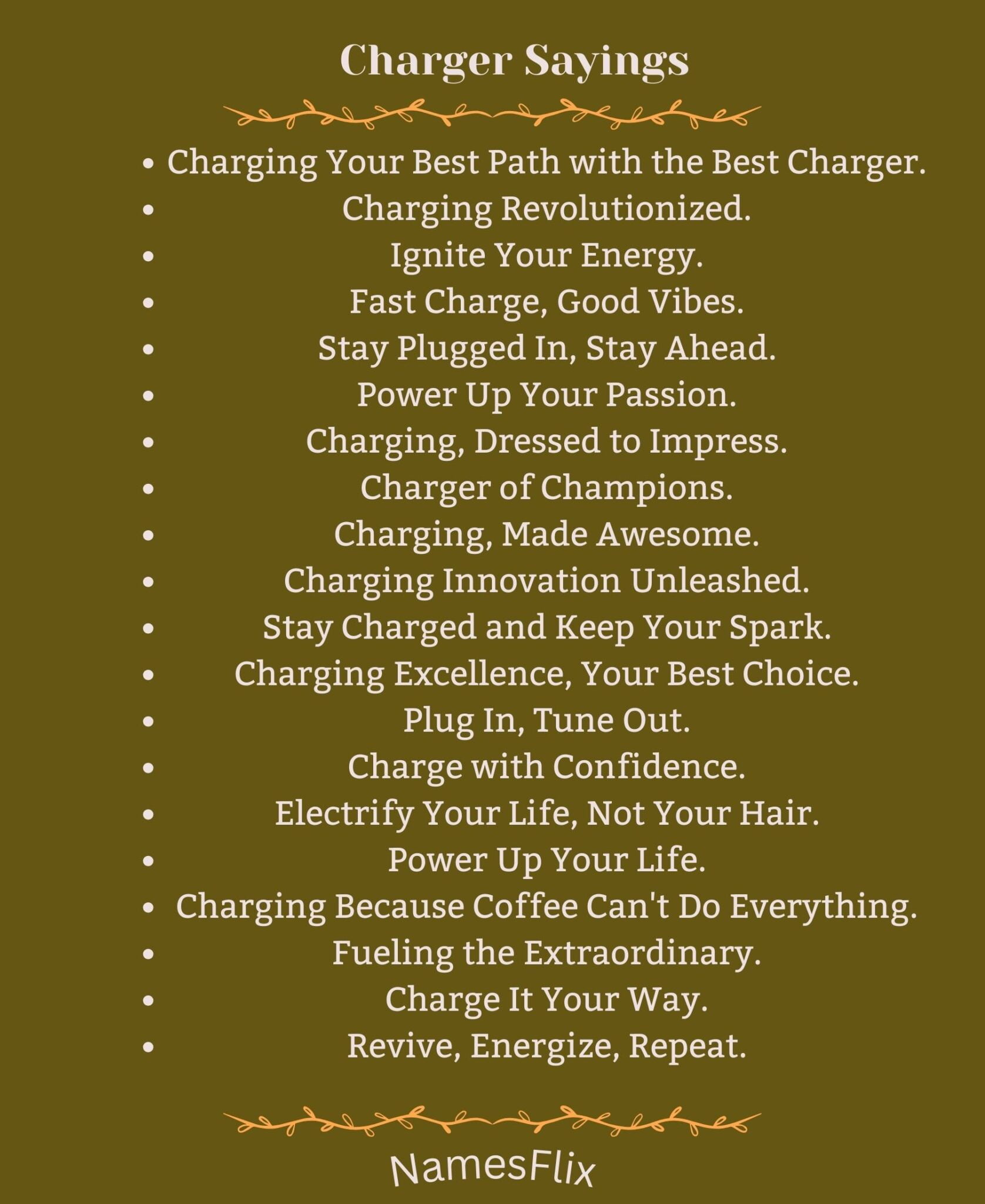 740+ Best Charger Slogans, Sayings & Taglines