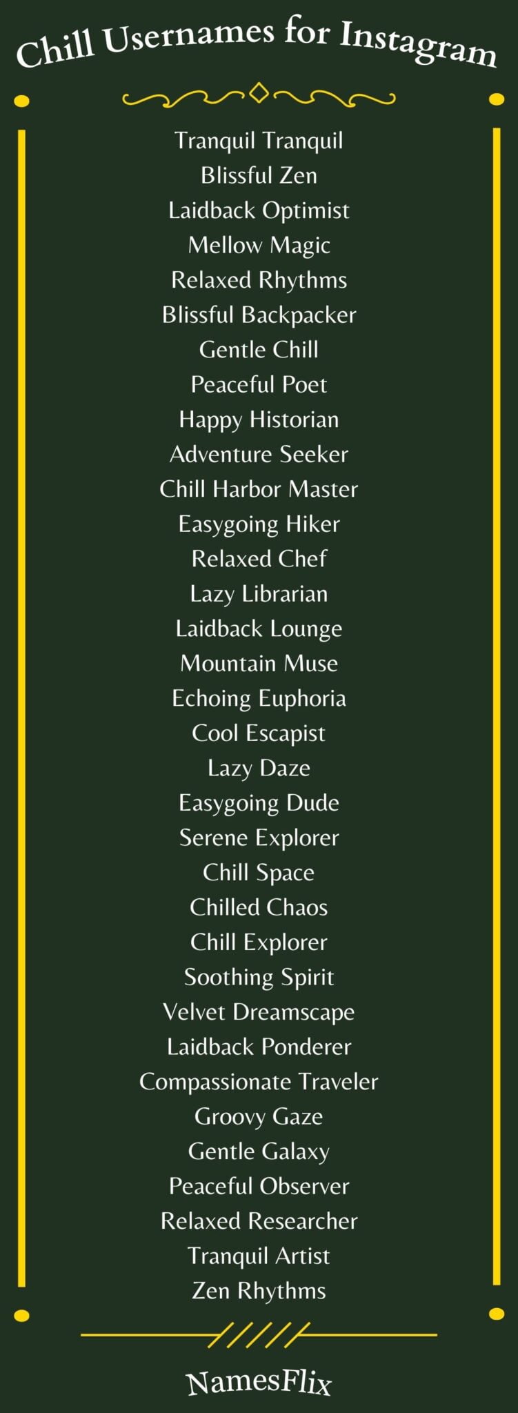 720+ Chill Usernames for a Relaxing Online Escape