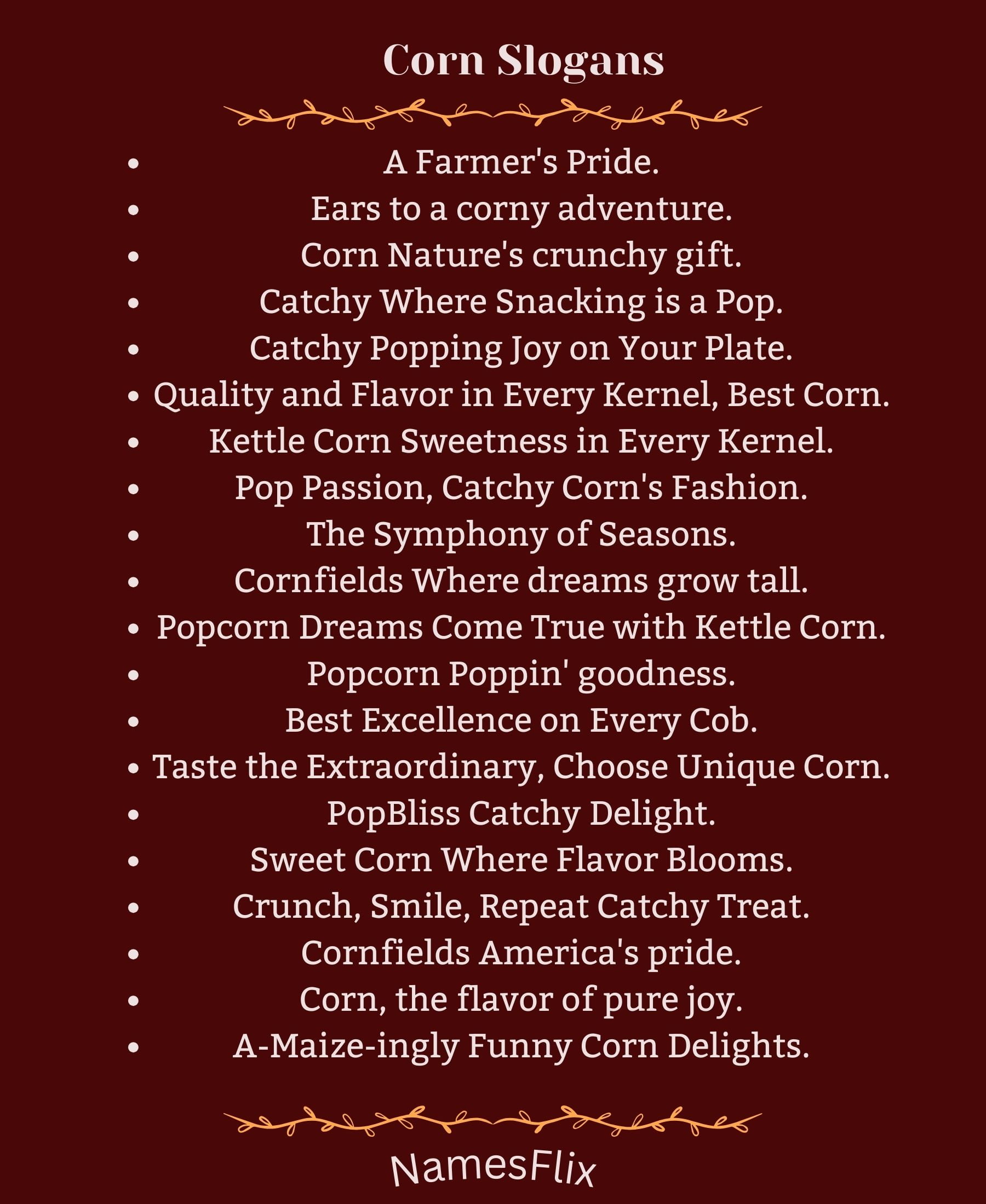 560+ Corn Slogans: Sweet and Savory Taglines Ideas