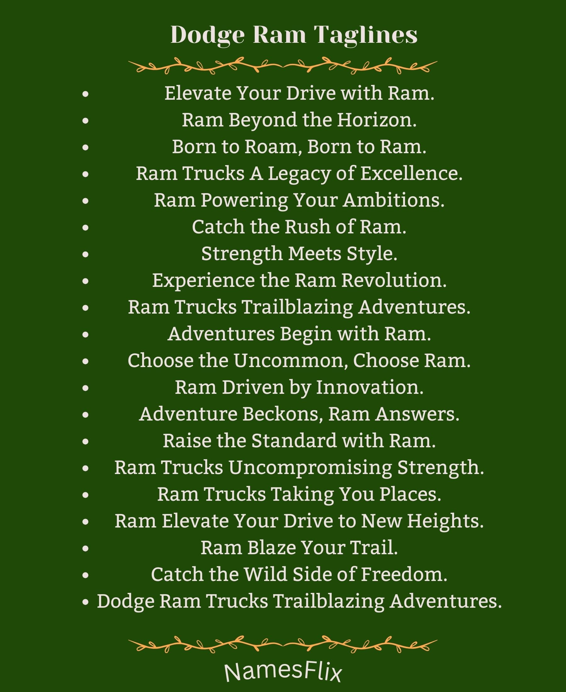 530+ Catchy Dodge Ram Slogans That Rev Up Your Truck's Roar