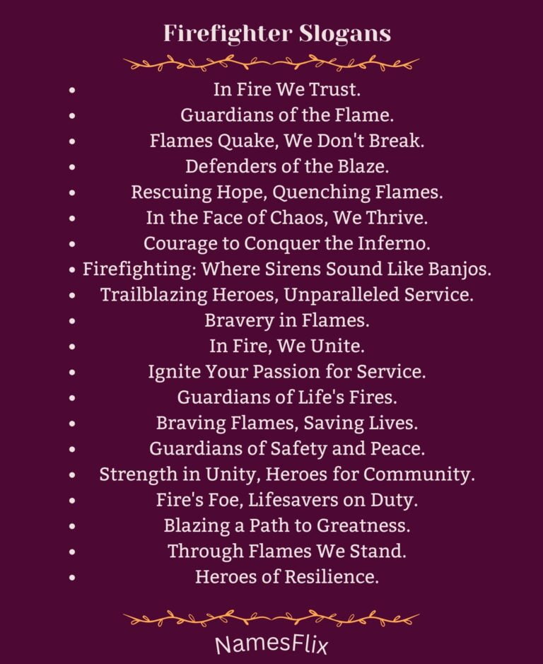 625+ Catchy Firefighter Slogans & Taglines to Boost Spirit
