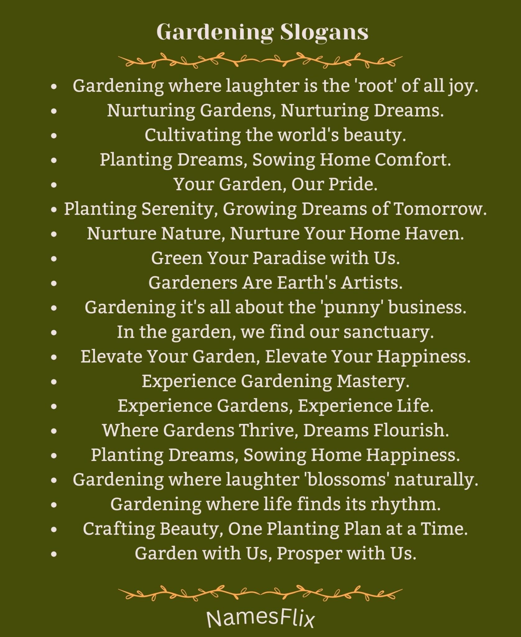 615+ Best Gardening Slogans, Taglines and Phrases Ideas