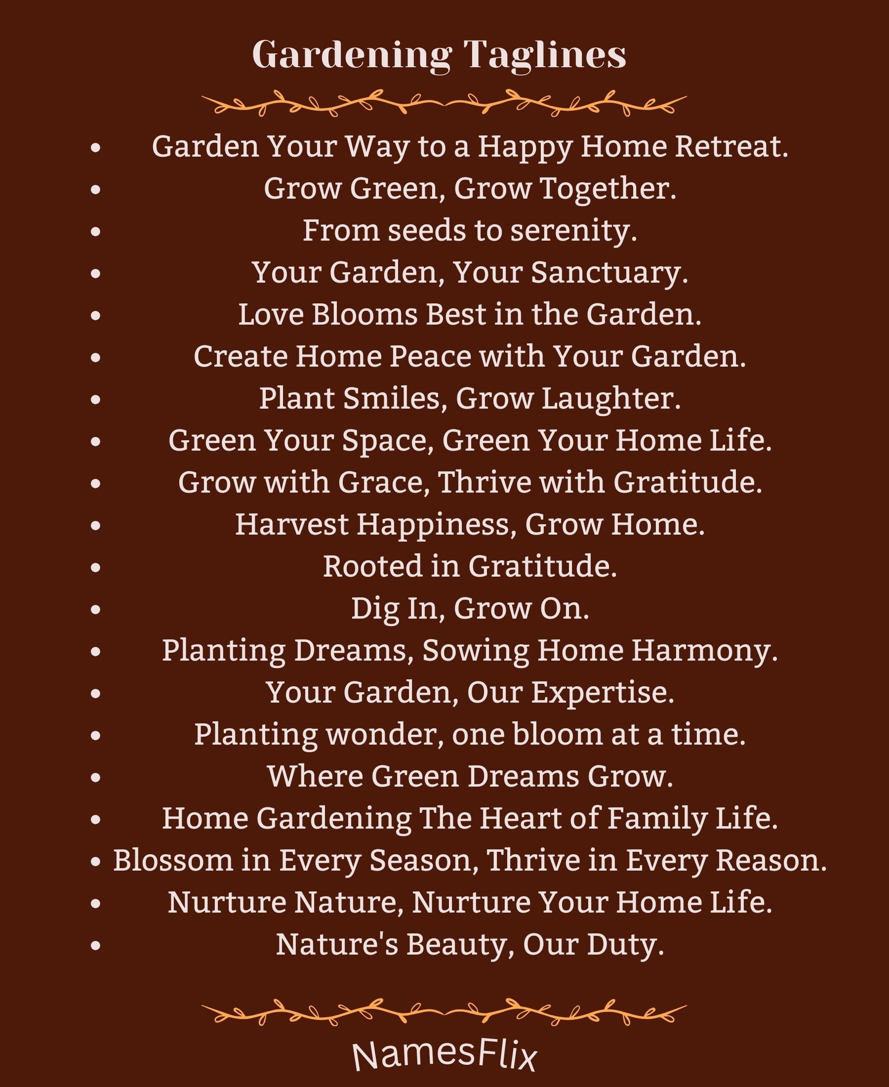 615+ Best Gardening Slogans, Taglines and Phrases Ideas