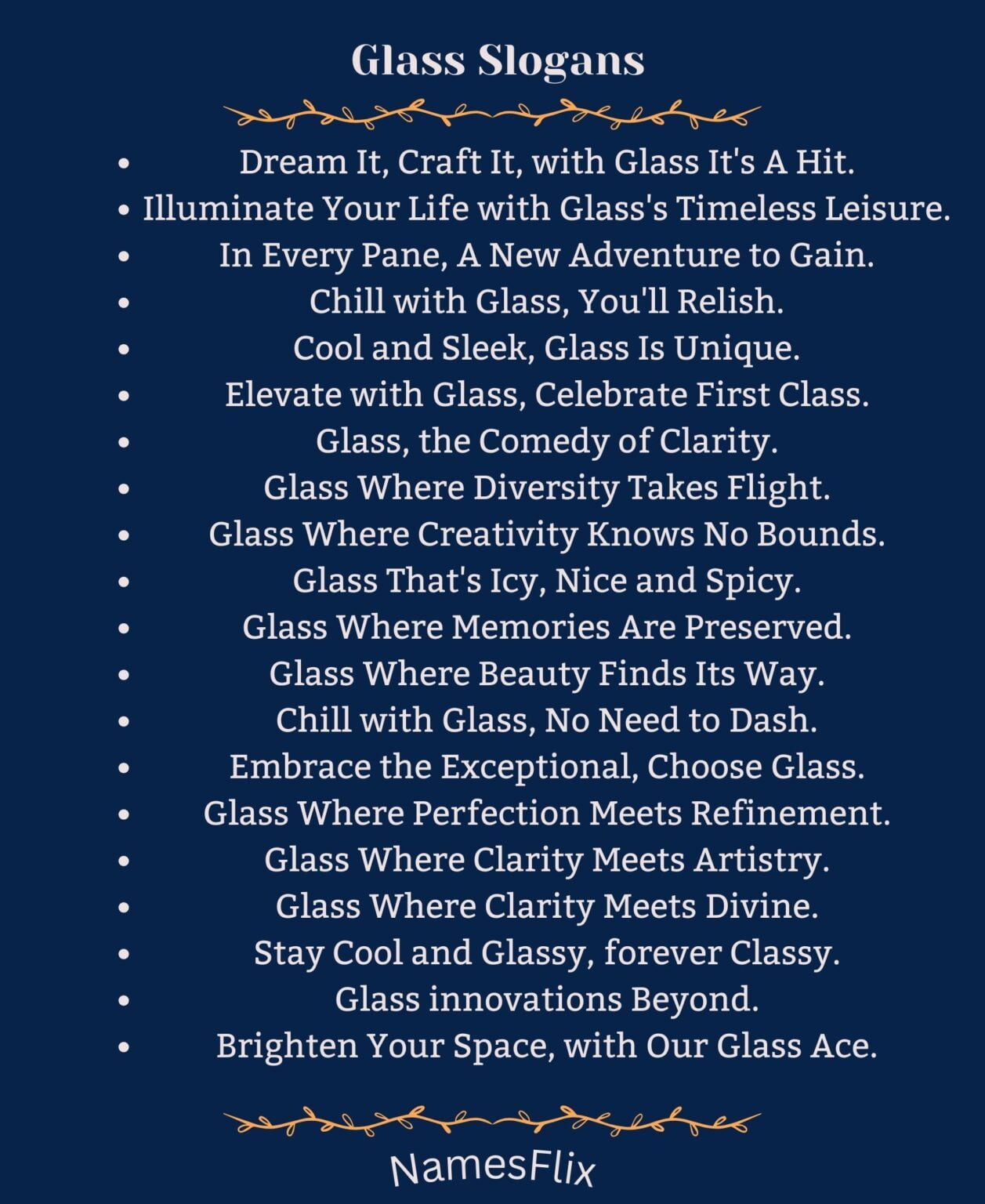 610+ Glass Slogans & Phrases for a Sparkling Image