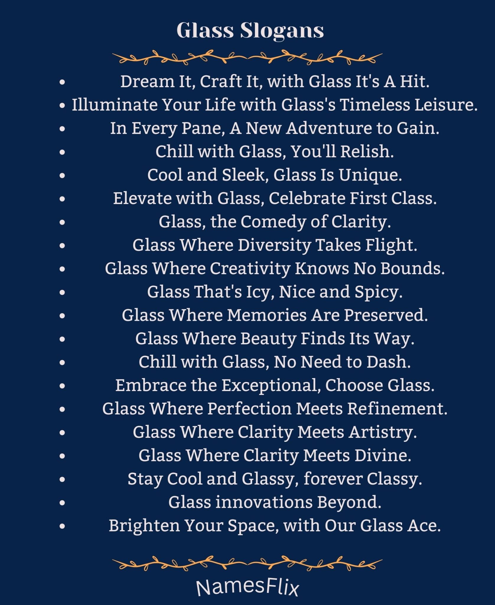 610+ Glass Slogans & Phrases for a Sparkling Image