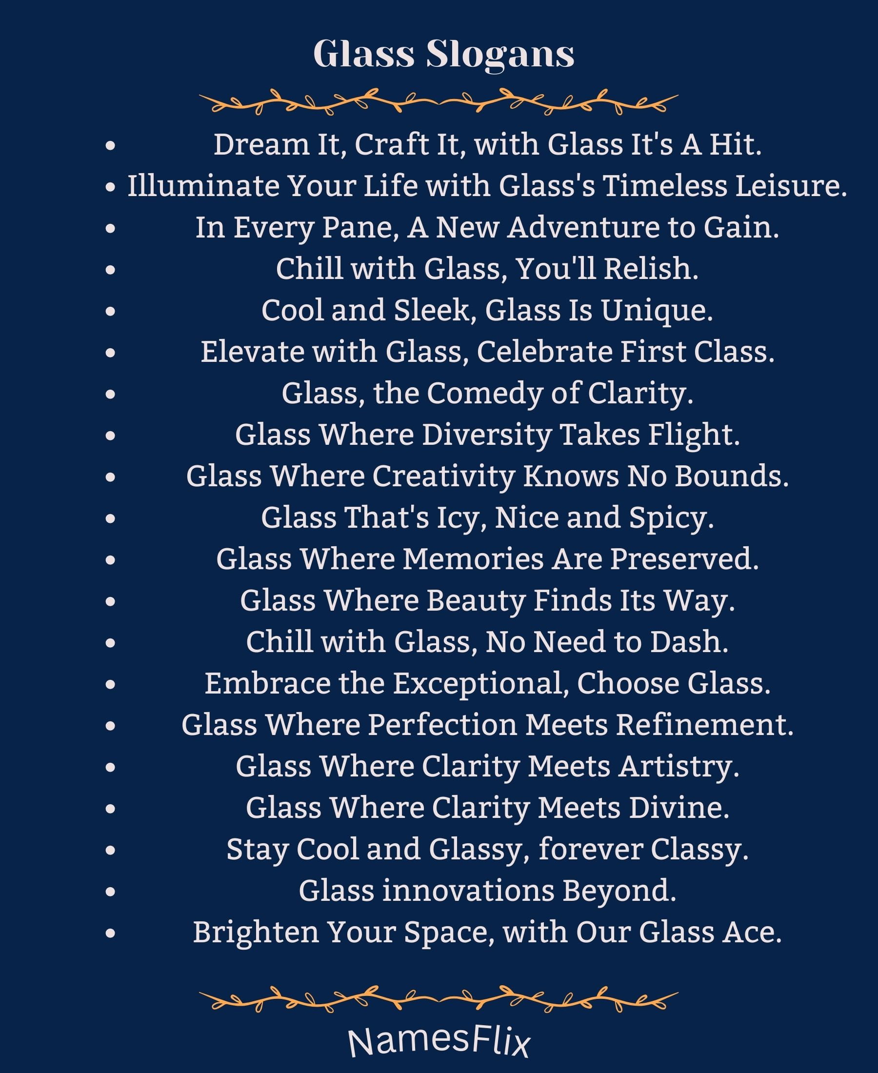 610+ Glass Slogans & Phrases for a Sparkling Image