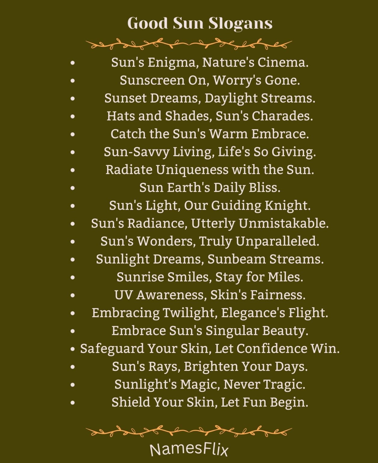 530+ Sun Slogans, Quotes and Phrases Ideas