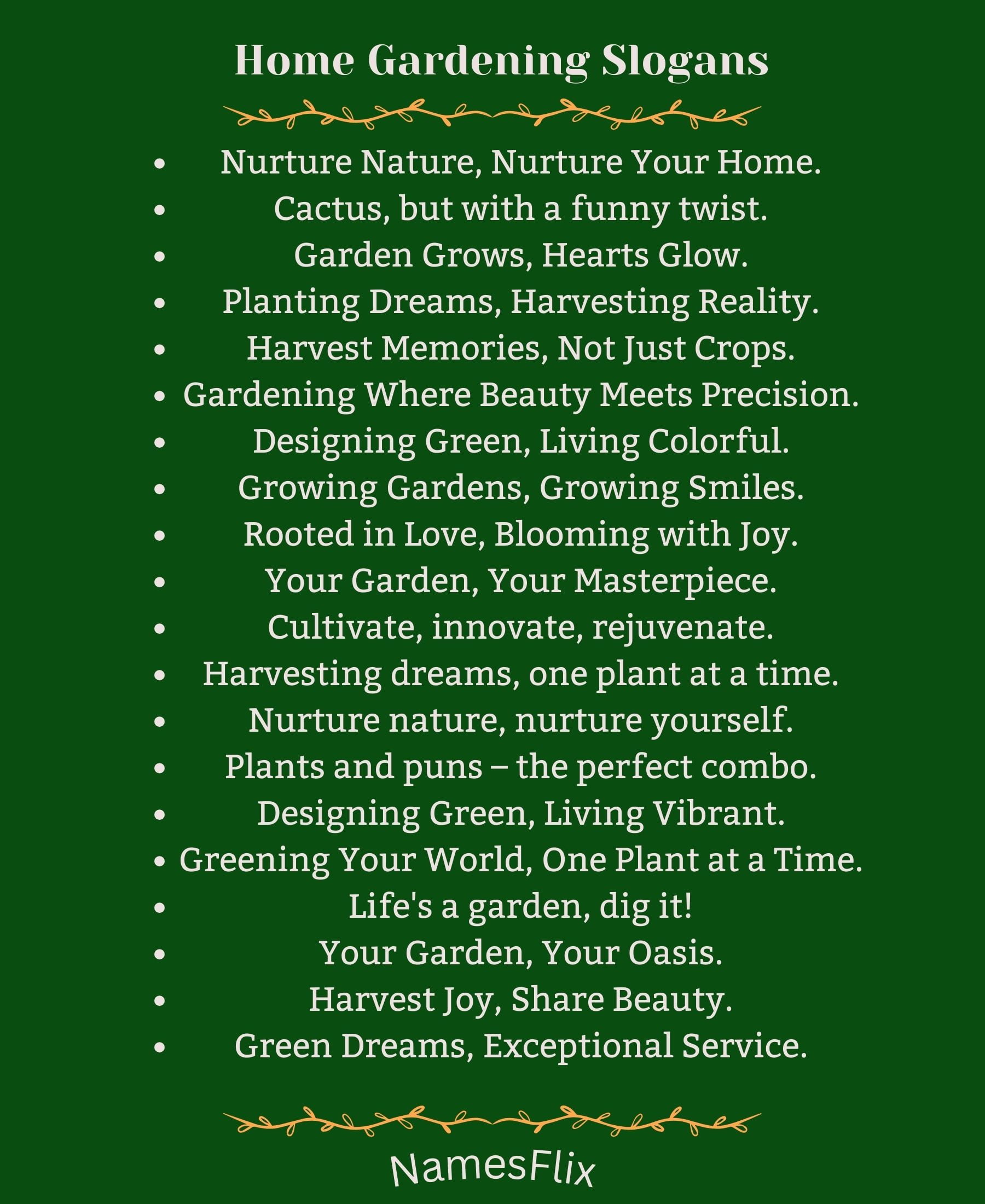 615+ Best Gardening Slogans, Taglines and Phrases Ideas