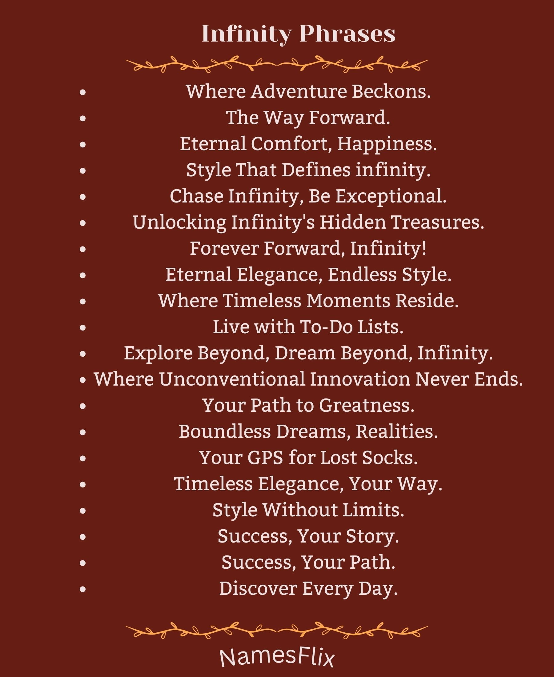 640+ Infinity Slogans, Quotes & Sayings That Last Forever