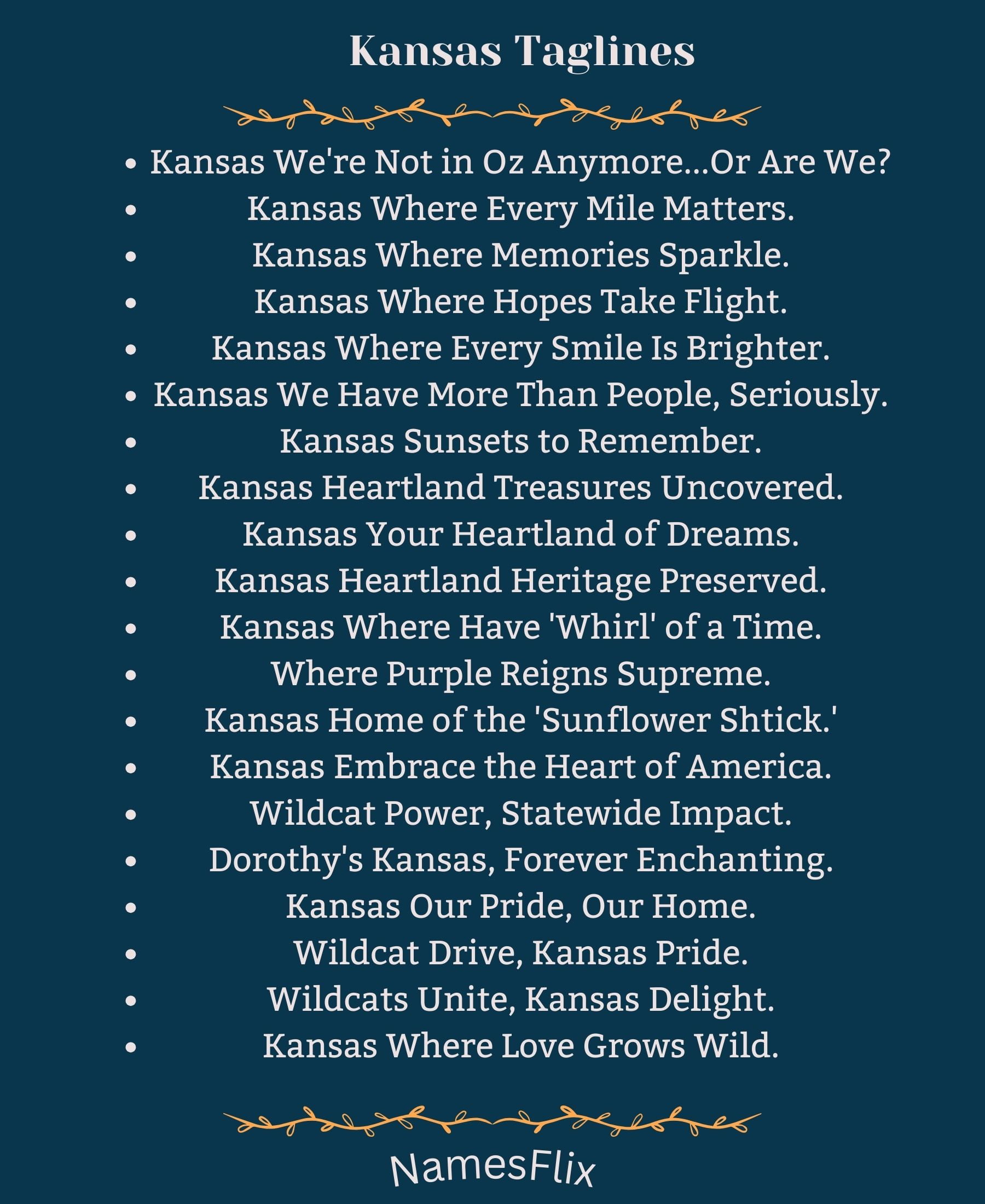 540+ Flavorful Kansas Slogans, Mottos and Taglines Ideas